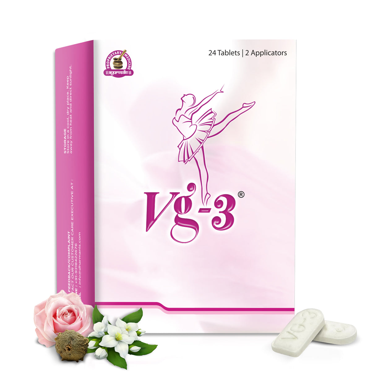 Vg-3 | Vg3 Tightening & Rejuvenation Tablets with Applicator | 24 Tablets